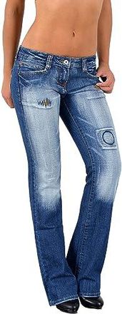 ESRA Jean Femme Bootcut Jeans pour Femmes Pantalon Taille Haute Grandes Tailles B200