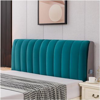 Generic Samt-Kopfteilbezug for Doppelbett - Dick gesteppter Schutz for Elegante, waschbare Schlafzimmerdekoration(Dark Green,120x60cm/47x24in)