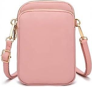 Generic Sac &agrave; bandouli&egrave;re pour t&eacute;l&eacute;phone portable, tissu Oxford imperm&eacute;able, mini sac &agrave; bandouli&egrave;re avec sangle r&eacute;glable, 17 x 11 x 5 cm, rose, 28 X 12 X 9 Ce
