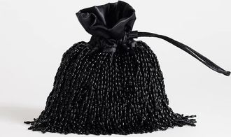 Topshop Josy kleine Perlen-Clutch in Schwarz