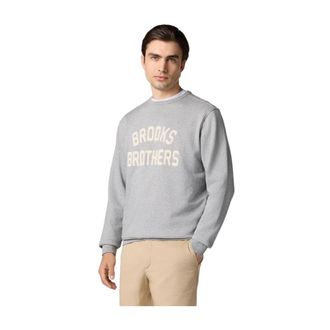 Brooks Brothers Terry Sweatshirt mit Logo-Stickerei und Rundhalsausschnitt - - Sweatshirts & Hoodies - Herren - Grau - 3XL