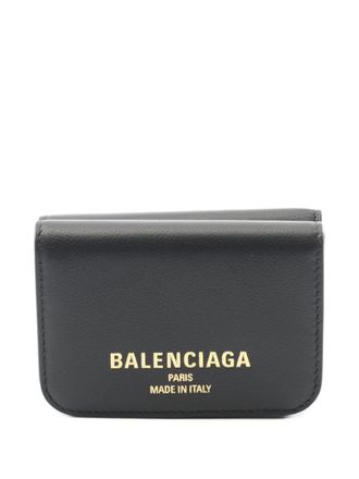 Balenciaga portefeuille pliant en cuir (années 2023) - Noir