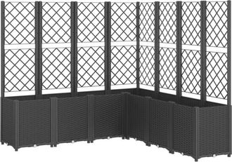 vidaXL Vidaxl - Jardini&egrave;re avec treillis noir 160x160x140 cm pp