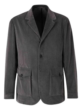 Canali chemise en velours côtelé à poche poitrine - Marron