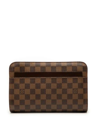 Louis Vuitton 2005 Damier Ebene Saint Louis Pochette Clutch - Braun