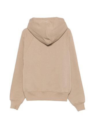 Ami Ami de Coeur Embroidered Cotton Hoodie - Beige
