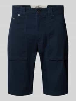 s.Oliver Black Label Regular Fit Cargoshorts aus Baumwoll-Mix