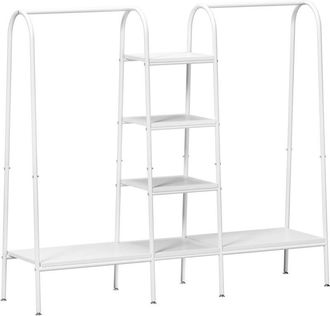 Need Porte-v&ecirc;tements armoire porte-manteau en m&eacute;tal avec support de rangement et tringle &agrave; suspendre blanc