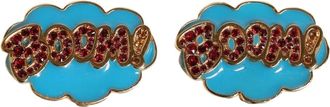 Dolce & Gabbana Femme, Accessoires, Bleu, Taille: ONE Size Boom Cartoon Clip-On Earrings