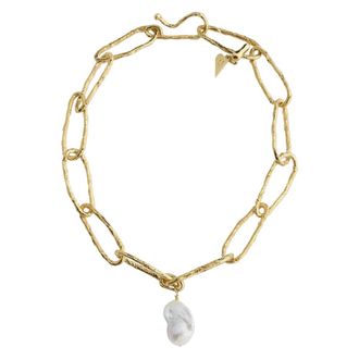 Forte_Forte Femme, Accessoires, Jaune, Taille: ONE Size Chain Pearl Necklace