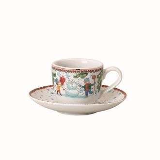 Hutschenreuther Weihnachten Sammelkollektion 2025 Weihnachtsspiele Espressotasse 2-teilig bestehend aus Espresso-Obertasse 0,08 l und Espresso-Untertasse 11,8 cm