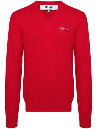 Comme Des Garçons pull à patch coeur - Rouge