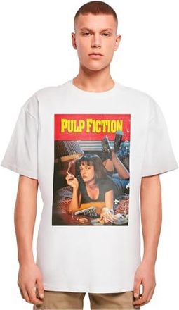 Merchcode Mc896-pulp Fiction Poster Oversize Tee T-Shirt, Blanc, XXL Hommes