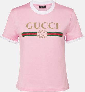 Gucci T-shirt en coton &agrave; logo