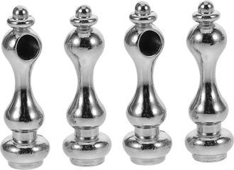 Angoily 4 Stück Metall Pfostenkappen Endkappen für Möbel Glasgeländer Flexible Einfache Montage ohne Profiwerkzeug Stabile Verbindung für Wein Vitrinenschränk