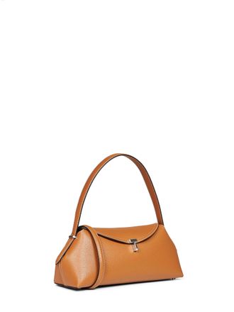 Toteme Womens Shoulder Bag T-Lock Brown Calf Leather