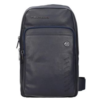 Piquadro Leather Crossbody Bag - - Bags - Herren - Blau - ONE SIZE