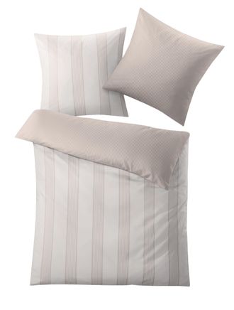 Kleine Wolke 6293271952 Bettw&auml;sche Lina, Ma&szlig;e: 135 x 200 cm und 80 x 80 cm, Farbe: Taupe