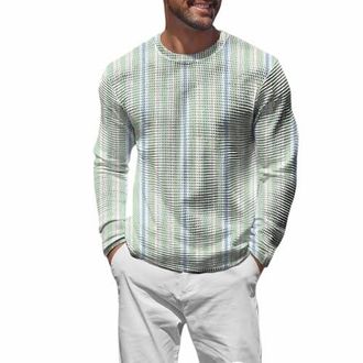 Generic Hauts d&eacute;t&eacute; pour hommes, chemises &agrave; manches longues, pull en maille respirante, multicolore, t-shirts gaufr&eacute;s assortis, T-shirts de plage tendance, T-s