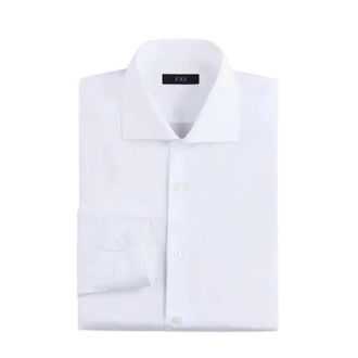 Fay Homme, Chemises, Blanc, Taille: XL Stretch Cotton Poplin Shirt