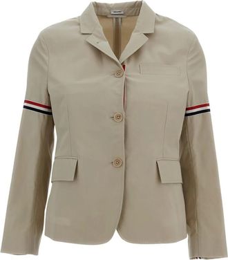 Thom Browne Femme, Vestes, Beige, Taille: 36 FR Blazer Crois&eacute;