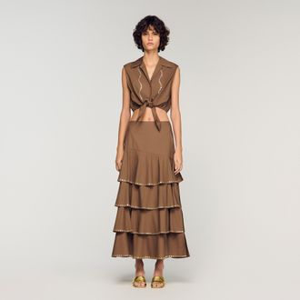 Sandro Chemise courte strass&eacute;e