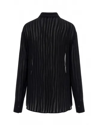 Patrizia Pepe Womens Shirt Devor&eacute; Black Main Fabric: Polyester