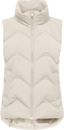 Jacqueline de Yong Steppweste JDY JDYPOWER SHORT WAISTCOAT OTW HAB, Damen, Gr. XS, beige (silber lining), Steppware, Obermaterial: 100% Polyester, unifarben, Po-bedecken