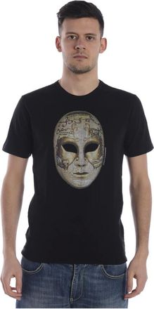 Daniele Alessandrini Homme, Tops, Noir, Taille: S Maglia Una Maschera Musicale S