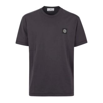 Stone Island Homme, Tops, Bleu, Taille: 2XL T-Shirt en jersey de coton
