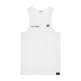 Courr&egrave;ges Homme, Sport, Blanc, Taille: M Tanktop with logo