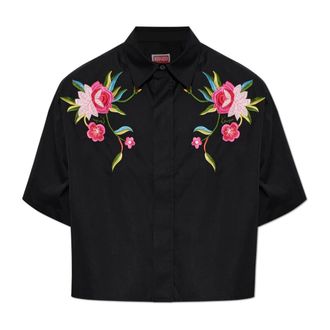 Kenzo Chemise avec broderie color&eacute;e - Femme - Blouses et Chemises - Noir - Taille: 38 FR