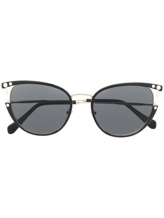 Miu Miu Eyewear lunettes de soleil &agrave; monture papillon - Noir