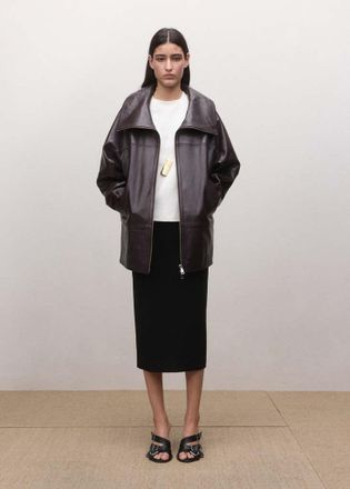 Mango Midi-Rock aus Wollgemisch schwarz - Damen - 34 - MANGO