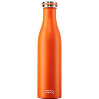 Lurch 240969 Isolierflasche/Thermoflasche f&uuml;r hei&szlig;e und kalte Getr&auml;nke aus Doppelwandigem Edelstahl 0,75l, orange