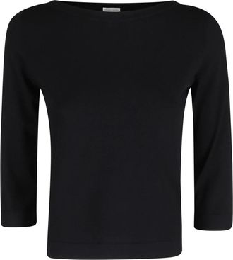 Roberto Collina Femme, Tops, Noir, Taille: 42 FR Pull &agrave; encolure bateau
