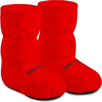 Normani Körnerpantoffeln - Hausschuhe für die Mikrowelle - Hausstiefel mit Leinsamenfüllung - extra hoher Schaft Farbe Rot Größe L=41/45