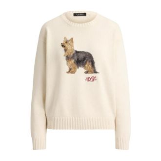 Ralph Lauren Pull en maille intarsia Yorkshire Terrier - Femme - Pulls - Beige - Taille: 40 FR