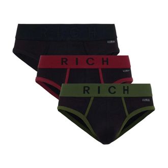 John Richmond Homme, Sous-v&ecirc;tements, Multicolore, Taille: 2XL Tripack Slip Taille Basse avec Logo Rich et Coutures Contrastantes
