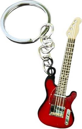 Generico Guitare de la cha&icirc;ne de touches - Porte-cl&eacute;s en acier inoxydable pour instruments de d&eacute;coration de sac &agrave; dos - Ornement de guitare, guitare pendentif 