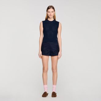 Sandro Pull court en maille textur&eacute;e