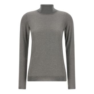 Brunello Cucinelli Funkelnder Rollkragenpullover - - Knitwear - Damen - Grau - S