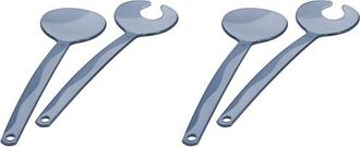 Rotho Onda Salatbesteck, Kunststoff (PP) BPA-frei, blau, (30,5 x 8 x 1 cm) (Packung mit 2)