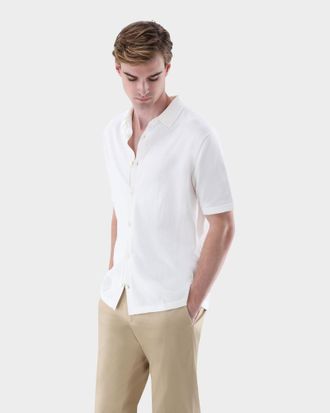 van Laack Strickhemd mit kurzarm aus Air Cotton