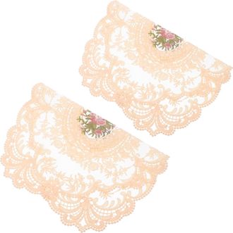 Lurrose 2st&uuml;cke Bestickte Spitzenuntersetzer Tischsets Aus Spitze Bestickte Platzsets F&uuml;r Hochzeitsdekoration Elegante Spitzenmatten F&uuml;r Vielf&auml;ltige Zwecke