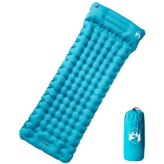 vidaXL Selbstaufblasende Isomatte mit Kissen Blau vidaXL