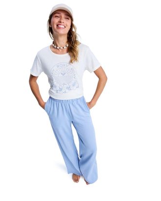 Roxy Surfing by Sunlight - Lounge Wide Leg Jogger for Women - Lounge-Jogginghose mit weitem Bein - Frauen - S - Blau