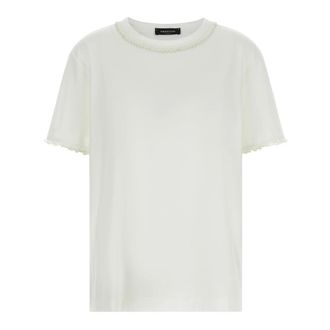 Fabiana Filippi Femme, Tops, Blanc, Taille: 40 FR T-shirt &agrave; Broderies