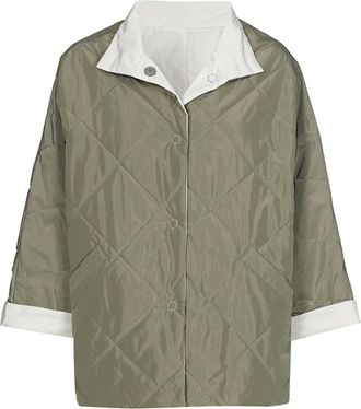 Marie M&eacute;ro Femme, Vestes, Vert, Taille: 40 FR Veste r&eacute;versible kaki et blanc