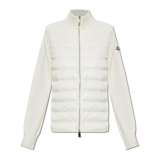 Moncler Strickjacke mit Daunenf&uuml;llung - - Knitwear - Damen - Wei&szlig; - L
